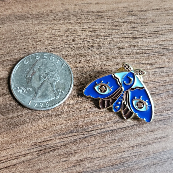 Jewelry | Moon Star Eyes Moth Enamel Pin | Poshmark